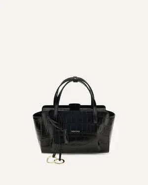 HIDESINS Small Flap Handbag In Calfskin Leather - Black