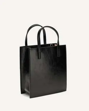 HIDESINS Pocket Leather Handbag - Black