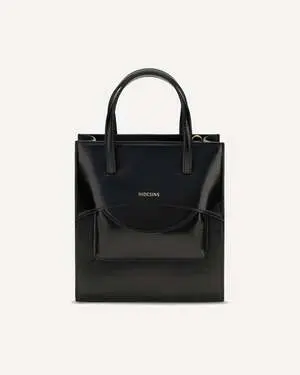 HIDESINS Pocket Leather Handbag - Black