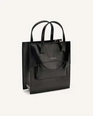 HIDESINS Pocket Leather Handbag - Black