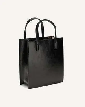 HIDESINS Pocket Leather Handbag - Black