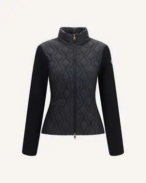 Moncler Quilted Cotton Cardigan With Zip Closure