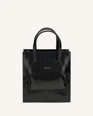 HIDESINS Pocket Leather Handbag - Black