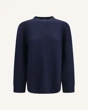 Prada Crewneck Sweater With Suede Elbow Patches