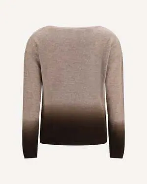 MIRROR IN THE SKY V-neck Cashmere Sweater With Gradient Finish