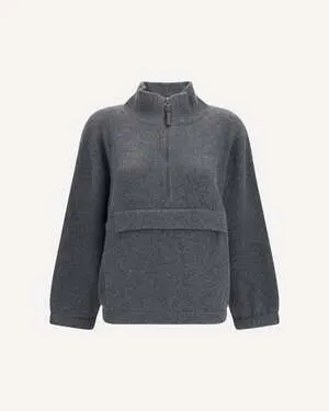 Brunello Cucinelli Cashmere Half-zip Sweater - Grey