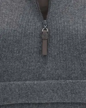Brunello Cucinelli Cashmere Half-zip Sweater - Grey