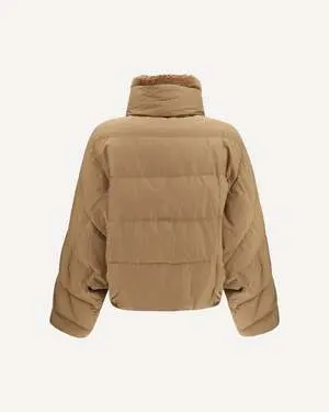 Brunello Cucinelli Padded Jacket With Shearling Collar