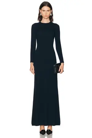 TOM FORD Cashmere Silk Long Crewneck Dress In Navy - Dark Navy