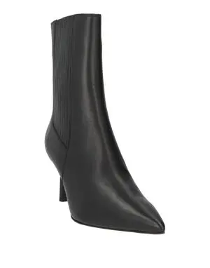 GIORGIO FABIANI Leather Ankle Boots With Stiletto Heel - Black