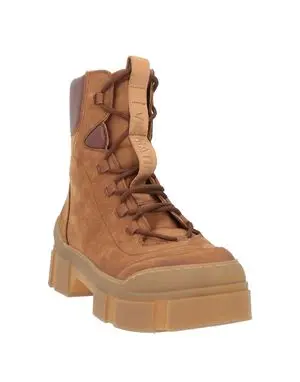 VIC MATIE Leather Lace-up Ankle Boots - Beige