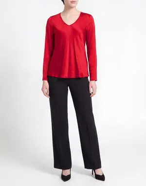 MANILA GRACE Long Sleeve V-neck Top