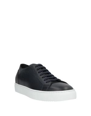 DOUCAL'S Pebbled Leather Lace-up Low-top Sneakers - Navy