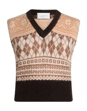 BALLANTYNE Sleeveless V-neck Jacquard Knit Sweater Vest