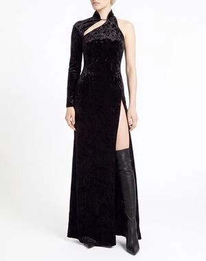 Versace Velvet One-shoulder Maxi Dress With Cutout And Side Slit