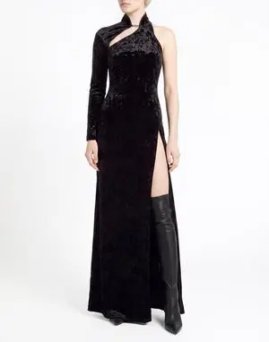 Versace Velvet One-shoulder Maxi Dress With Cutout And Side Slit
