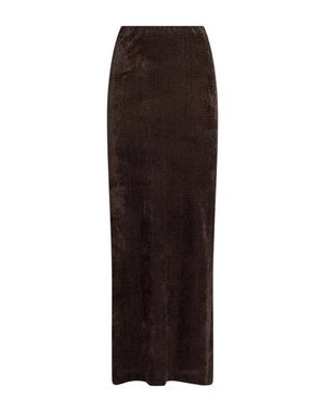 ALYSI Chocolat Maxi Skirt Size Viscose, Polyamide - Brown