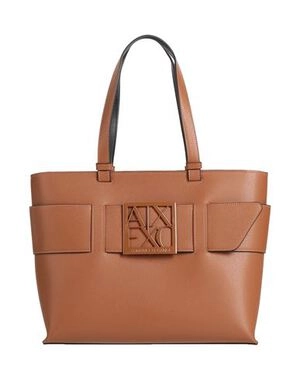 Armani Exchange Handbag Tan Textile Fibers - Brown