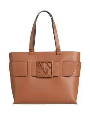 Armani Exchange Tan Textile Fibers Tote Bag