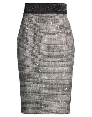PUROTATTO Midi Skirt Size Viscose, Polyester, Metal Fiber, Elastane - Grey