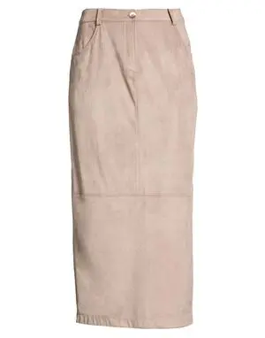 PUROTATTO Midi Skirt In Taupe Polyester And Elastane