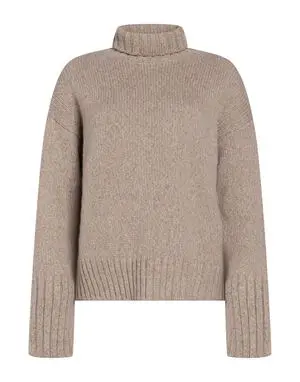 ARAGONA Copper Alpaca Wool And Merino Wool Turtleneck Sweater
