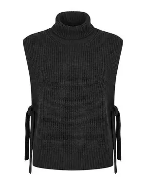 CARACTÈRE Sleeveless Ribbed Knit Turtleneck - Grey
