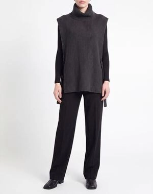 CARACTÈRE Sleeveless Ribbed Knit Turtleneck - Grey