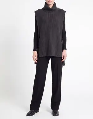CARACTÈRE Sleeveless Ribbed Knit Turtleneck - Grey
