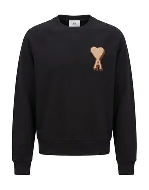 AMI Paris Cotton Sweatshirt With Appliqué Logo