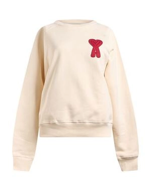 AMI Paris Sweatshirt Cream Size Organic Cotton - White