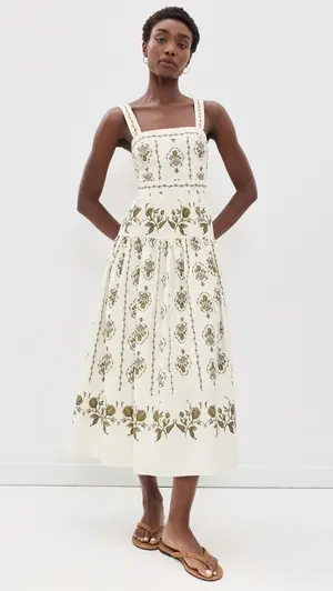 Moon River Drop-waist Midi Dress