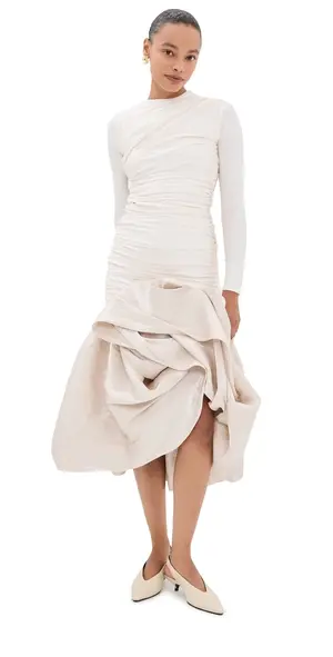 BY EFRAIN MOGOLLON Cana Rosa Midi Dress - Pearl White