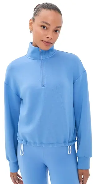 Varley Sian Cropped Half Zip Sweatshirt - Marina