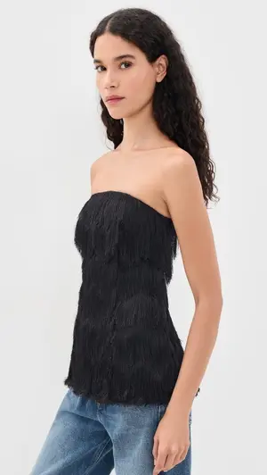 A.emery Beaton Strapless Fringe Top