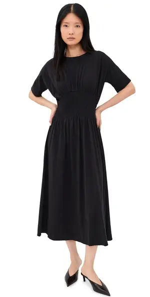 Merlette Gallen Smocked Waist Maxi Dress - Black