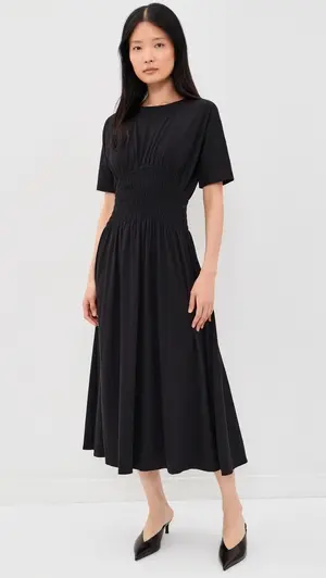 Merlette Gallen Smocked Waist Maxi Dress - Black