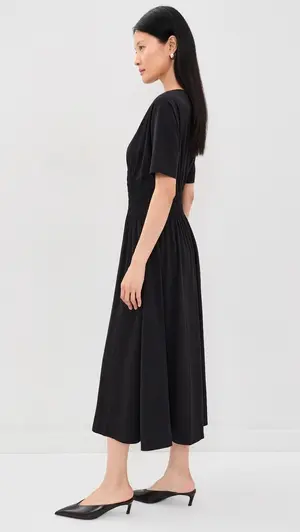 Merlette Gallen Smocked Waist Maxi Dress - Black