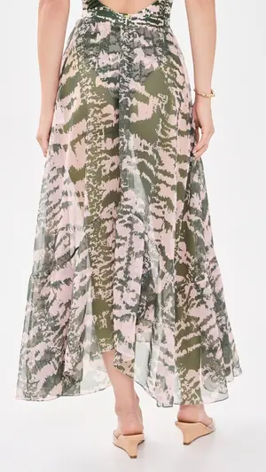PatBO Botanic Stripe Long Skirt