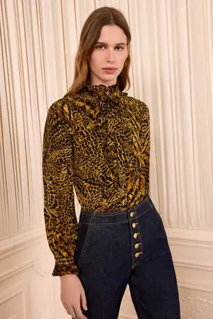 Ulla Johnson Catroux Long Sleeve Silk Blouse - Wren