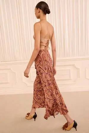 Ulla Johnson Riele Cascading Ruffle Silk Skirt - Rosette