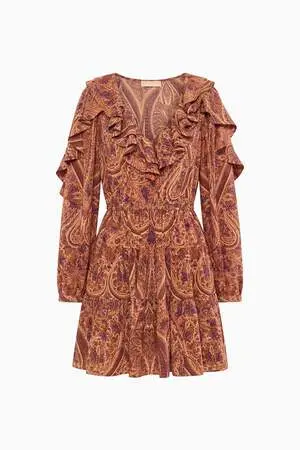 Ulla Johnson Vivi Long Sleeve Silk Mini Dress