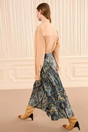 Ulla Johnson Riele Cascading Ruffle Silk Midi Skirt