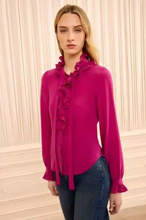 Ulla Johnson Catroux Long Sleeve Silk Blouse