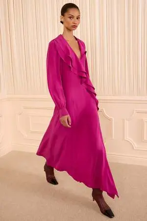 Ulla Johnson Sabrina Silk Midi Dress - Orchid
