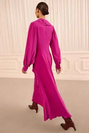 Ulla Johnson Sabrina Silk Midi Dress - Orchid
