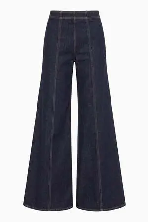 Ulla Johnson Bianca Wide Leg Seamed Jeans - Tigris