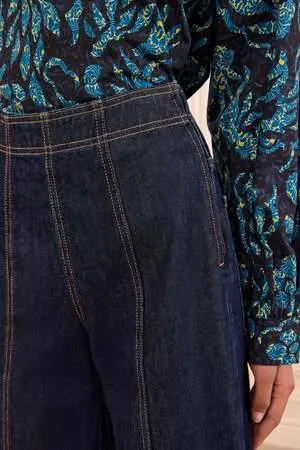 Ulla Johnson Bianca Wide Leg Seamed Jeans