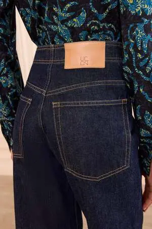 Ulla Johnson Bianca Wide Leg Seamed Jeans