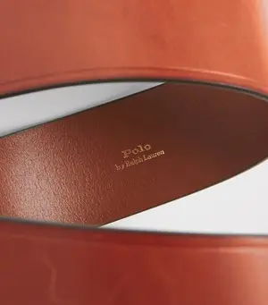 Polo Ralph Lauren Leather Belt With Gold-tone Buckle
